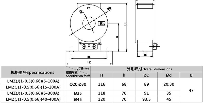 LMZ1-0.66、LMZ1-0.5、LMZ(J)1-0.5系列户内、全密封、浇注式低压电 - 浇注式低压电流互感器 - 北京恒源利通